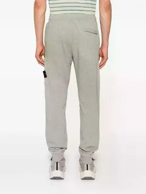 Stone Island Compass Badge Mélange Tapered Trousers - Grey