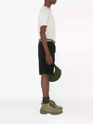 Burberry Cotton Twill Shorts With Embroidered Equestrian Knight Design