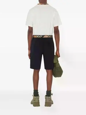 Burberry Cotton Twill Shorts With Embroidered Equestrian Knight Design