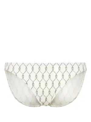 Tory Burch Celtic Knot-print Bikini Bottoms - Neutrals