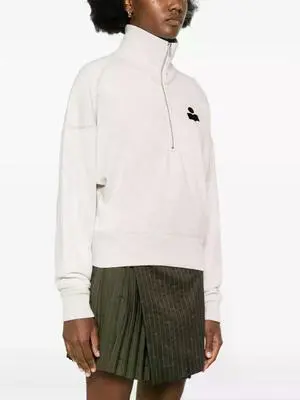 MARANT ETOILE Zip Up Sweatshirt - Neutrals