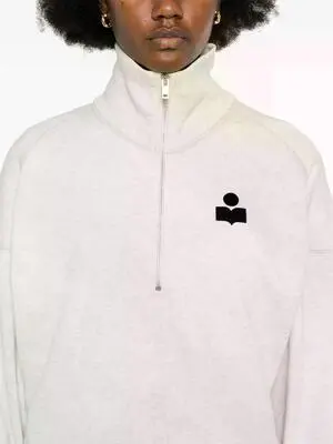 MARANT ETOILE Zip Up Sweatshirt - Neutrals