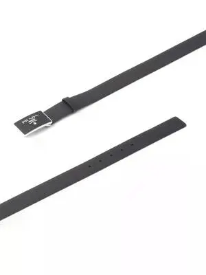 Prada Logo-plaque Leather Belt - Black