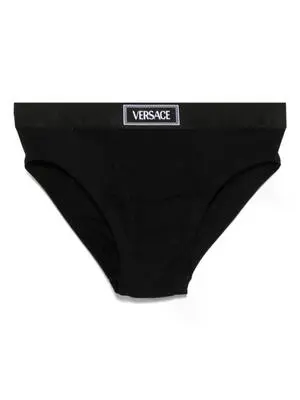Versace Cotton Ribbed Briefs Black