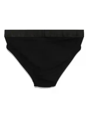Versace Cotton Ribbed Briefs - Black