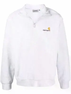 Carhartt Work In Progress American Script Half-zip Sweatshirt - Grey