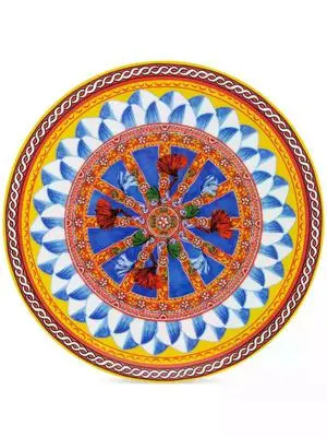 Dolce & Gabbana Carretto-print Porcelain Platter - Red