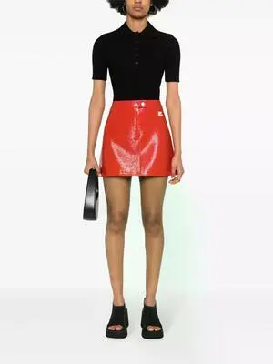 COURREGES Iconic Rib-knit Polo Shirt