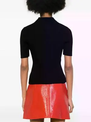 COURREGES Iconic Rib-knit Polo Shirt
