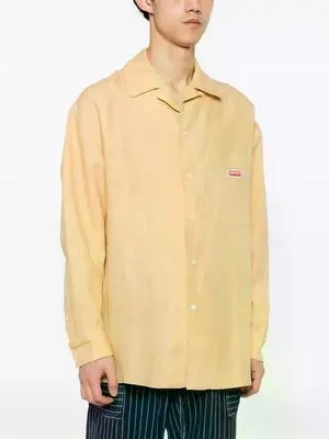 Kenzo Logo-appliqué Linen Oversized Shirt