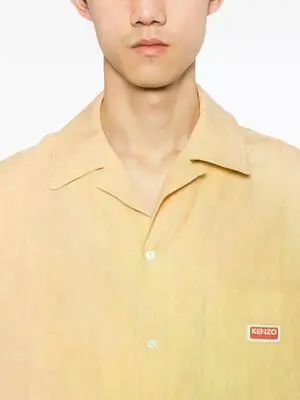Kenzo Logo-appliqué Linen Oversized Shirt