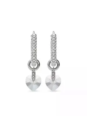 JIMMY CHOO Crystal Heart Hoop Earrings