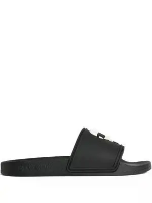 Karl Lagerfeld Logo-embossed Slides - Black