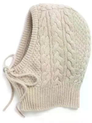 BARRIE Cashmere Cable-knit Balaclava - Neutrals