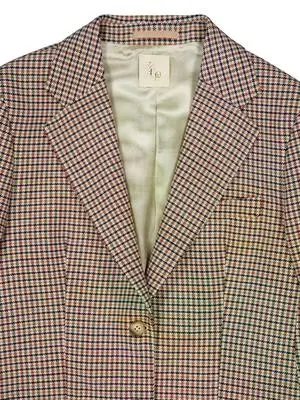 PAULA Houndstooth-check Wool Blazer