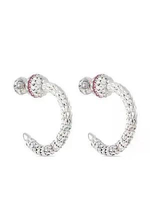 OFFICINA BERNARDI 18kt White Gold Ophidia Ruby Hoop Earrings - Silver