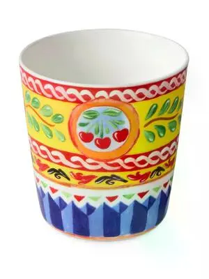 Dolce & Gabbana Patterned-floral-print Fine-porcelain Glasses