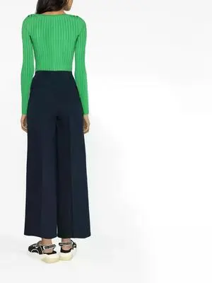 Stella McCartney Cut-out Ribbed Knitted Top - Green