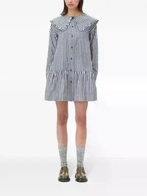 GANNI Striped Cotton Shirt Dress