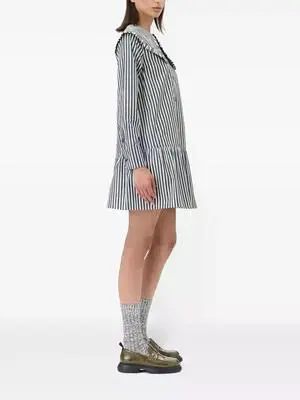 GANNI Striped Cotton Shirt Dress