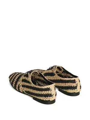 Dolce & Gabbana Striped Raffia Derby Shoes