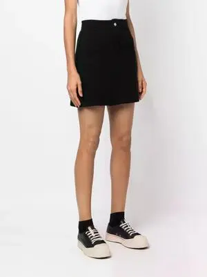 BARRIE Contrast-stitch Mini Skirt - Black