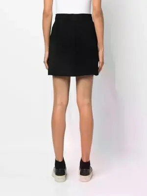 BARRIE Contrast-stitch Mini Skirt - Black