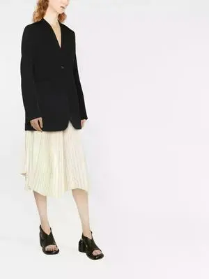 JIL SANDER Lapelless Single-breasted Blazer - Black