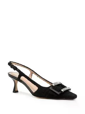 MADISON MAISON 50mm Atena Slingback Pumps - Black