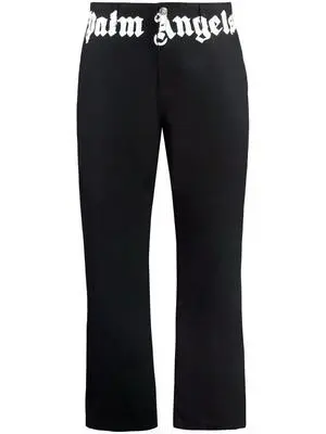 Palm Angels Logo-print Cotton Trousers