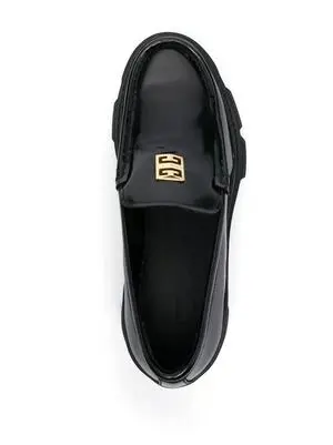 Givenchy Logo Plaque Leather Loafers