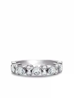 PRAGNELL 18kt White Gold Bubbles Diamond Band Ring - Silver