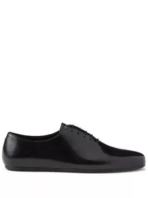 Prada Brushed-leather Lace-up Shoes