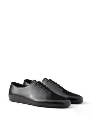 Prada Brushed-leather Lace-up Shoes