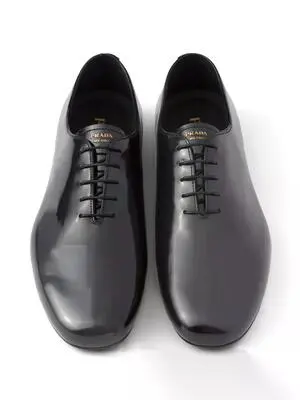 Prada Brushed-leather Lace-up Shoes