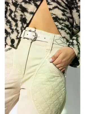 Isabel Marant Étoile Liliana Studded Leather Belt - Neutrals
