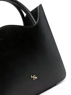 LE SILLA Logo-plaque Leather Tote Bag - Black