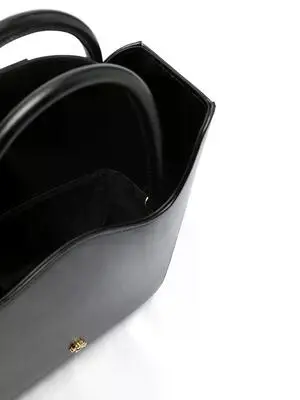 LE SILLA Logo-plaque Leather Tote Bag - Black