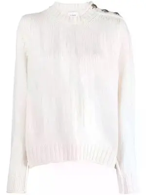 BARRIE Button-detailed Cashmere Jumper - Neutrals
