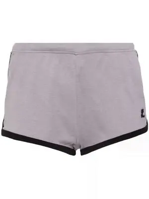 COURREGES Contrast Cotton Mini Shorts
