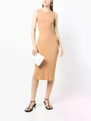 JIL SANDER Round-neck Sleeveless Midi Dress