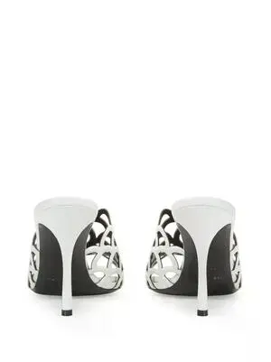 SERGIO ROSSI Sr Mermaid 90mm Leather Mules - White