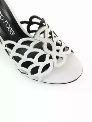 SERGIO ROSSI Sr Mermaid 90mm Leather Mules - White