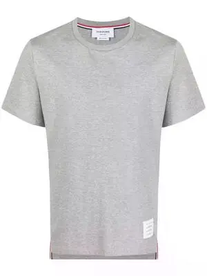 Thom Browne Logo-patch Short-sleeved T-shirt - Grey