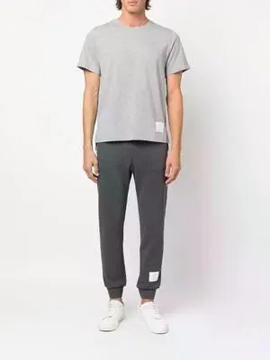 Thom Browne Logo-patch Short-sleeved T-shirt - Grey