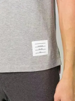 Thom Browne Logo-patch Short-sleeved T-shirt - Grey