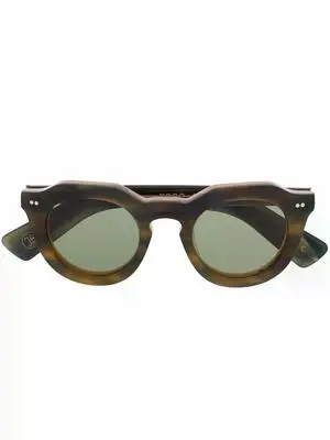 LESCA Toro Round-frame Sunglasses - Green