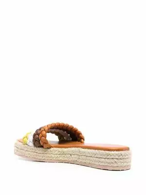GIANVITO ROSSI Braided-strap Raffia Sandals