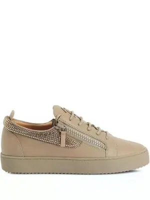 GIUSEPPE ZANOTTI Frankie Double-zip Low-top Sneakers - Neutrals