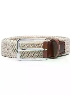 BOSS Engraved-logo Woven Belt - Neutrals